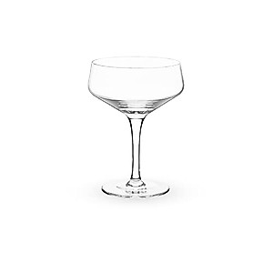 Viski Raye Angled Stemmed Crystal Coupe Cocktail glassess, Champagne Coupe Glasses, Drinkware Set, Espresso Martini glasses set of 2, 7oz