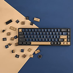 Fogruaden PBT Blue Samurai Keycaps, 170 Keycap Set Double Shot Keycaps, Cherry Profile, Custom Keycaps for Cherry Gateron MX Switches Mechanical Keyboard