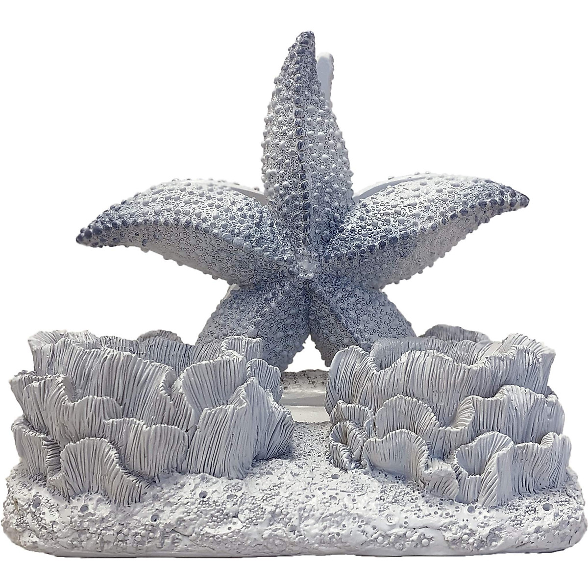 World of Wonders "Under the Seasoning" Ocean Harmony Series Elegant Starfish Napkin Holder Salt and Pepper (3 Piece Set) | Beach House Shabby Chic Sea Life Marine Nautical Home Decor Accent - 6.5"