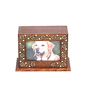 Wooden Photo Urns for Pet Ashes | Wood Cremation Urns | Decorative Urns | Funeral Urns | Handmade Urn for Cat and Dog | Keepsake Urns