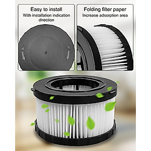 TIKSCIENCE DC5151H HEPA Filter Replacement Fit for DEWALT DC515 DCV517 DCV517B Wet Dry Vacuum One-Half-Gallon, with Cleaning Brushes