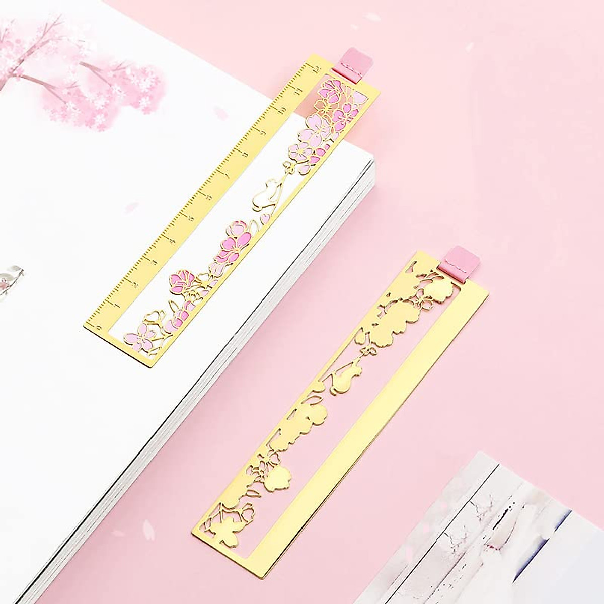 1 Pcs Oriental Classical Aesthetics Metal Scale Bookmark Ruler Art Bookmark for Students Reading Thanksgiving Christmas Birthday Gifts, Women and Girl Readers