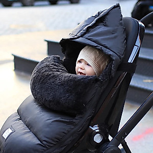 7AM Enfant Universal Stroller Footmuff - Water Repellent Winter Bunting Bag for Strollers & Car Seats, Soft Micro-Fleece & Plush Lined Stroller Footmuff for Baby Boy & Girl | PlushPOD