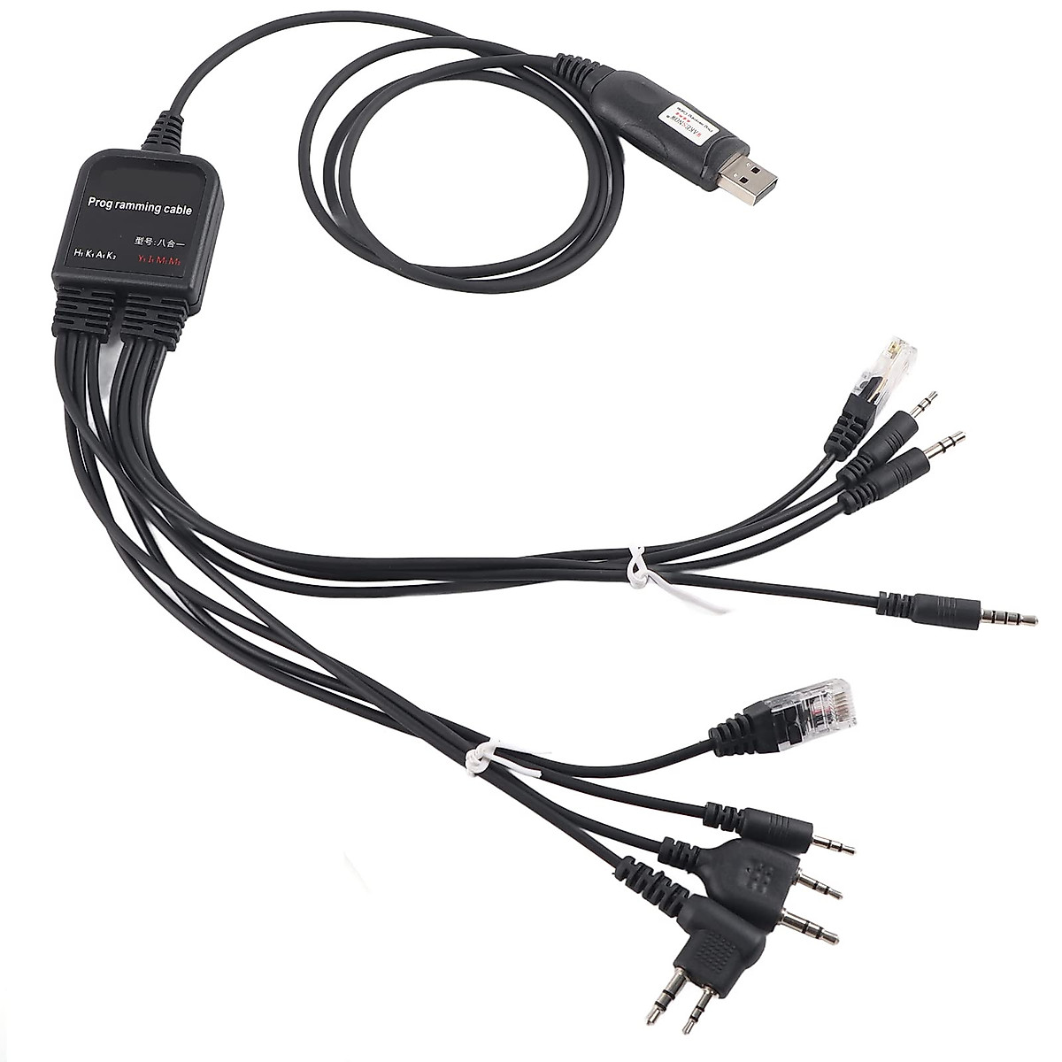 8 in 1 Multifunctional USB Programming Cable Compatible for Kenwood/QuanSheng/HYT/Motorola Walkie Talkie