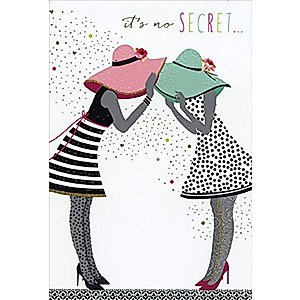 Pictura Woman in Hats Whispering Secrets Sara Miller Birthday Card for Friend