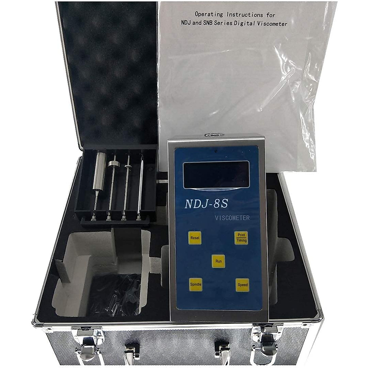 CNYST Viscometer Rotational Viscosity Meter with Range 20 to 2,000,000mPa·s Adjustable S Peed 0.3、0.6、1.5、3、6、12、30、60 4 Spindles Code L1 L2 L3 L4 LCD Screen Display