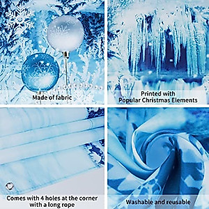 DUAIAI Christmas Decorations, Durable Fabric Winter Wonderland Backdrop Banner for Holiday Party Decor Photography Supplies - 82.7inchx59.1inch