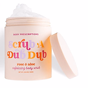 Body Prescriptions Exfoliating Body Scrub – Body Cleanser for Nourished, Ultra-Smooth Skin, Rose and Aloe