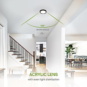 ASD LED 5" Round Flush Mount Light | 10W 720LM 3000-5000K 120V | 3CCT, Dimmable, Ultra Slim, ETL Listed | Thin Surface Lamp, Bedroom Ceiling Lighting | Bronze, 6 Pack