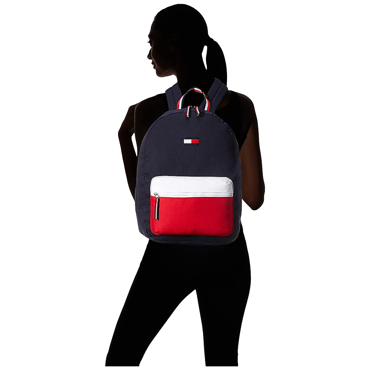 Tommy Hilfiger Women's Backpack Patriot Colorblock Canvas, Core Navy