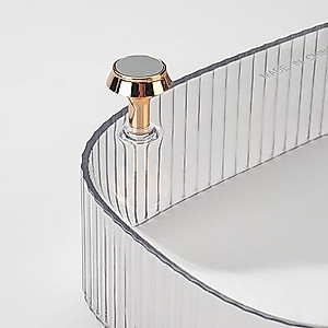 Makeup Perfume Organizer, Perfume Tray, Vanity Tray, Cosmetic Skincare Tray, Countertop Organizer Tray for Bathroom, Clear