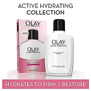 Face Moisturizer by Olay, Active Hydrating Beauty Moisturizing Lotion, 6 fl oz (Pack of 2)