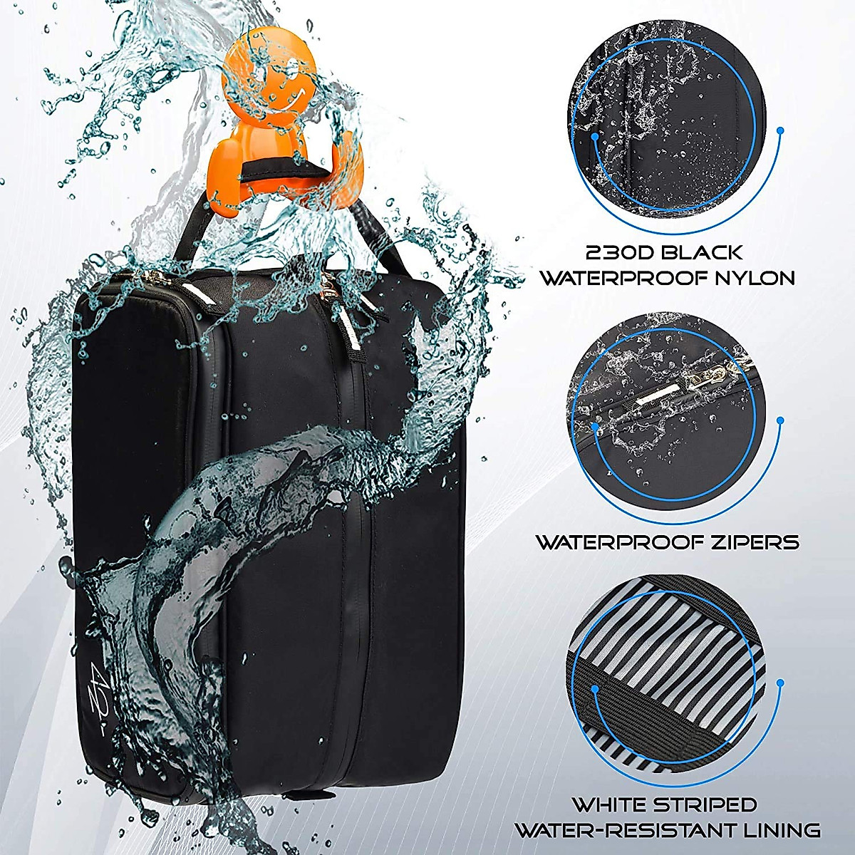 Toiletry Bag Dopp Kit for Men - Nylon Travel Toiletry Bag Waterproof Shower Cosmetic Organizer for Women Men - Travel Kit Shaving Bag for Men