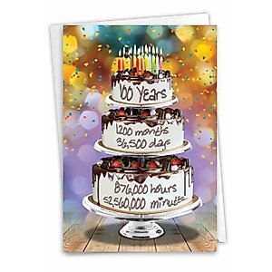 NobleWorks - Funny 100th Birthday Card with Envelope - Celebrate 100 Year Old Seniors Milestone, Humor Greeting Card for Grandparents - Year Time Count 100 C9097MBG