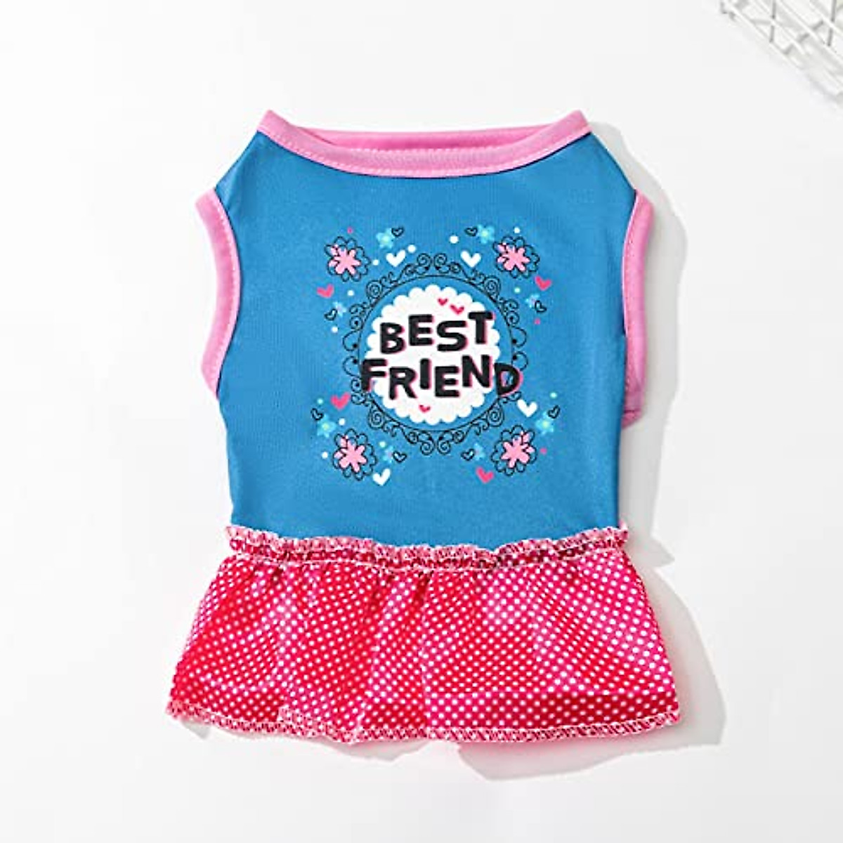 Puppy Dress - Dog Christmas Dress, Cat Sweet Dresses, Pet Princess Dress, Dog Clothes for Small Dogs Cats Puppy Pet Kitten, Pet Skirt for Thanksgiving Christmas New Year Birthday Blue S