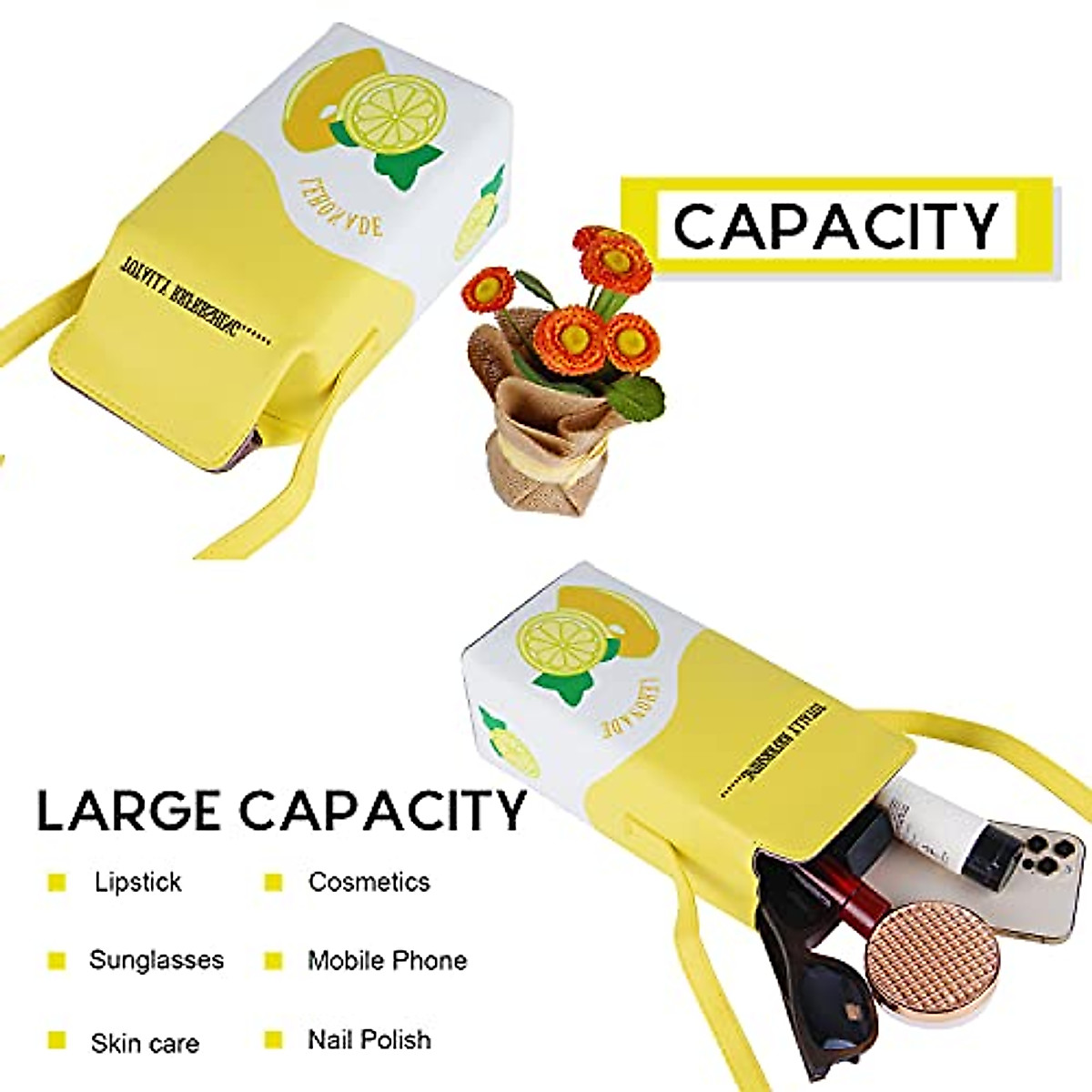 LUI SUI Girls Strawberry Milk Purse Cute Strawberry Milk Box Cross Body Bag Women Phone Wallet Shoulder Bags