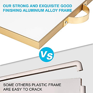 TSJ OFFICE Small White Board - 16" X 12" Portable Gold Aluminum Framed Whiteboard, Magnetic Dry Erase Board with a Handle, to Do List Notepad for Office, Home, School