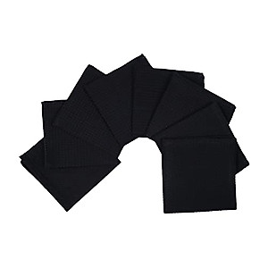 Gratico Premium Soft Cotton Highly Absorbent Kitchen Towels Quick Drying Dish Towels with Hanging Loop Black Solid 12x12 Inches Set of 8