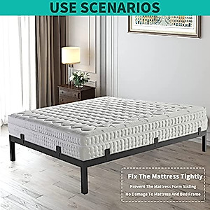 6 PCS Non Slip Mattress Gripper For Metal Frame, Adjustable Non Slip Mattress Gaskets, Mattress Retainer Bar, Mattress Slide Stopper Keep Mattress From Sliding, Mattress Brackets To Prevent Sliding