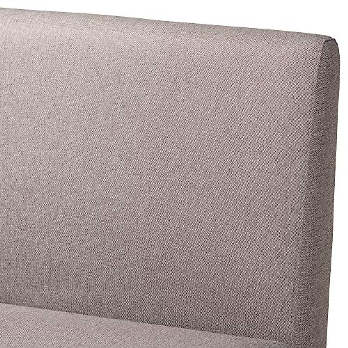Baxton Studio Odessa Corner Sofa Bench Grey Fabric Upholstered and Walnut Brown Finished Wood 2-Piece Dining Corner Sofa Bench