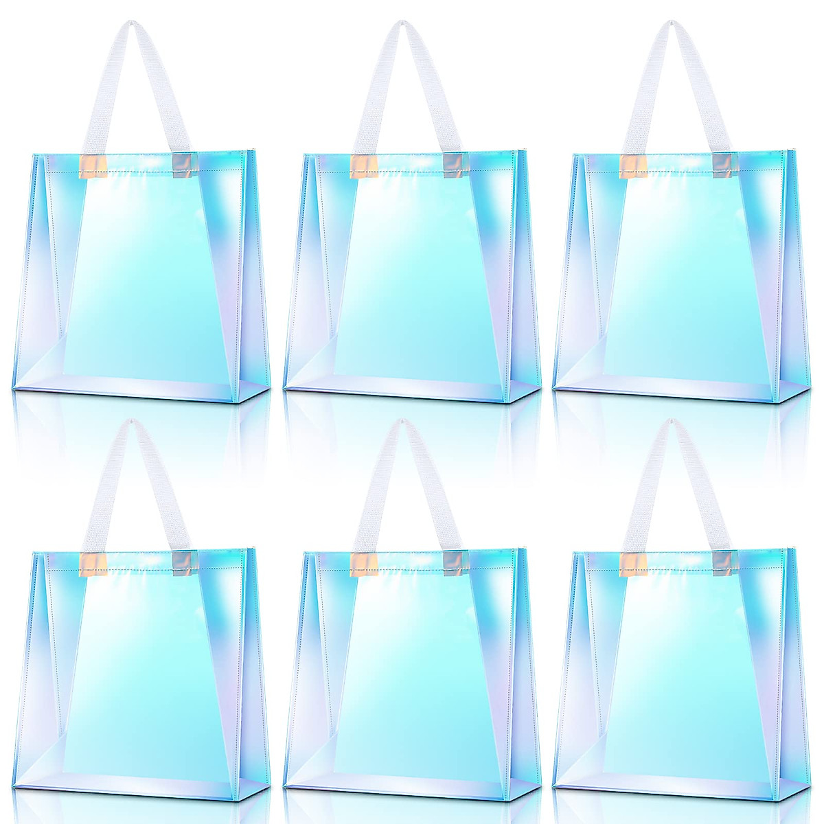 6 Pcs Clear Tote Bag Stadium Approved Plastic Bag Hand Bag
