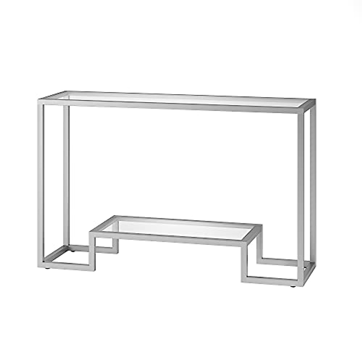 Henn&Hart 47.75" Wide Rectangular Console Table in Satin Nickel, Entryway Table, Accent Table for Living Room, Hallway