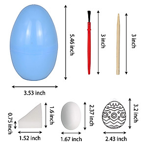 JOYIN 54 Pcs Easter Crafts Assortment Kit with Prefilled Easter Eggs Painting Kit Include Wooden Eggs, Suncatchers and Scratch Cards for Party Favor, Basket Stuffers Fillers