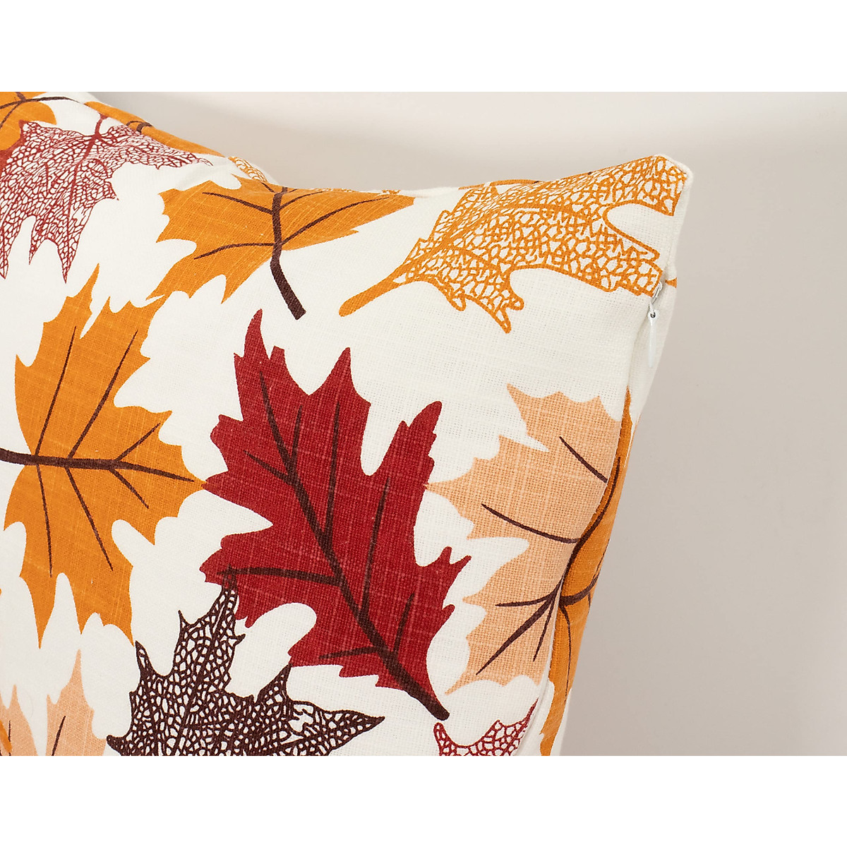 PurpleEssences Autumn Decorations Fall Porch Outdoor Throw Pillow Covers Décor Maple Leaves Farmhouse Cushion Cases 16 x 16 Inch Set of 2 for Home Couch Sofa Patio Bench - Maple Leaves