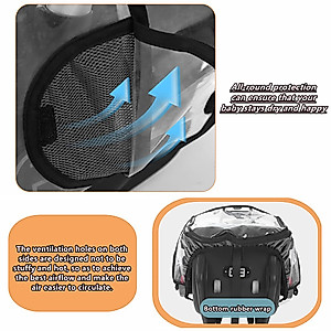 Universal Car Seats Carrier Rain Cover, Infant Baby Travel Ventilated Wind Rain Shield, Waterproof, Snow and Dust Proof Rain Cover Features Quick-Access Zipper Door & Side Ventilation & Handle Opening
