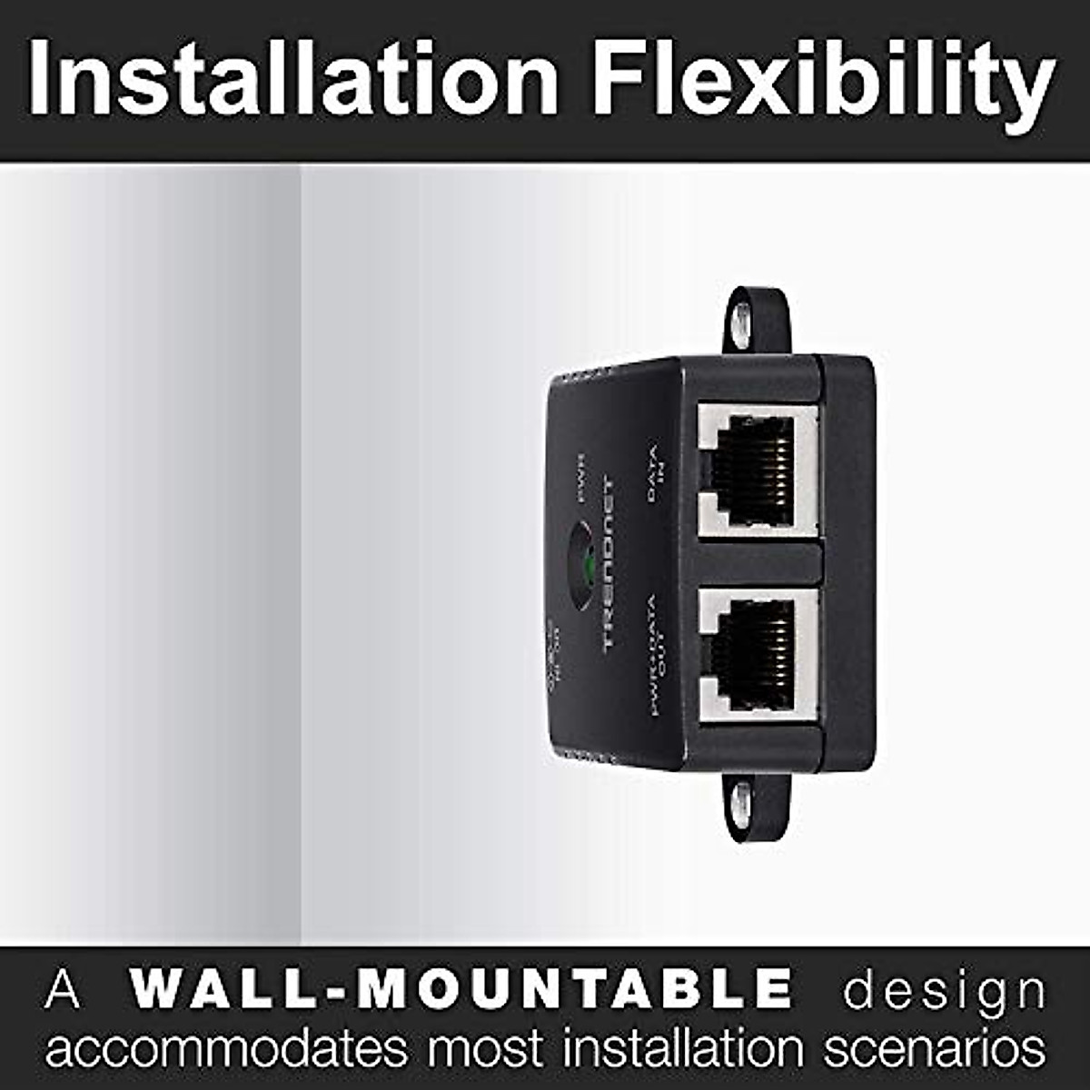 TRENDnet Gigabit Power Over Ethernet Injector, TPE-113GI (Version 3.0R), Full Duplex Gigabit Speeds, Connect Devices Up to 100m (328 ft), Wall Mount, Connect Network Devices Up to 100M (328 ft.)