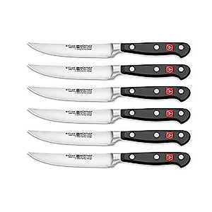 Wusthof Classic Six Piece Steak Set, One Size, Black, Stainless Steel