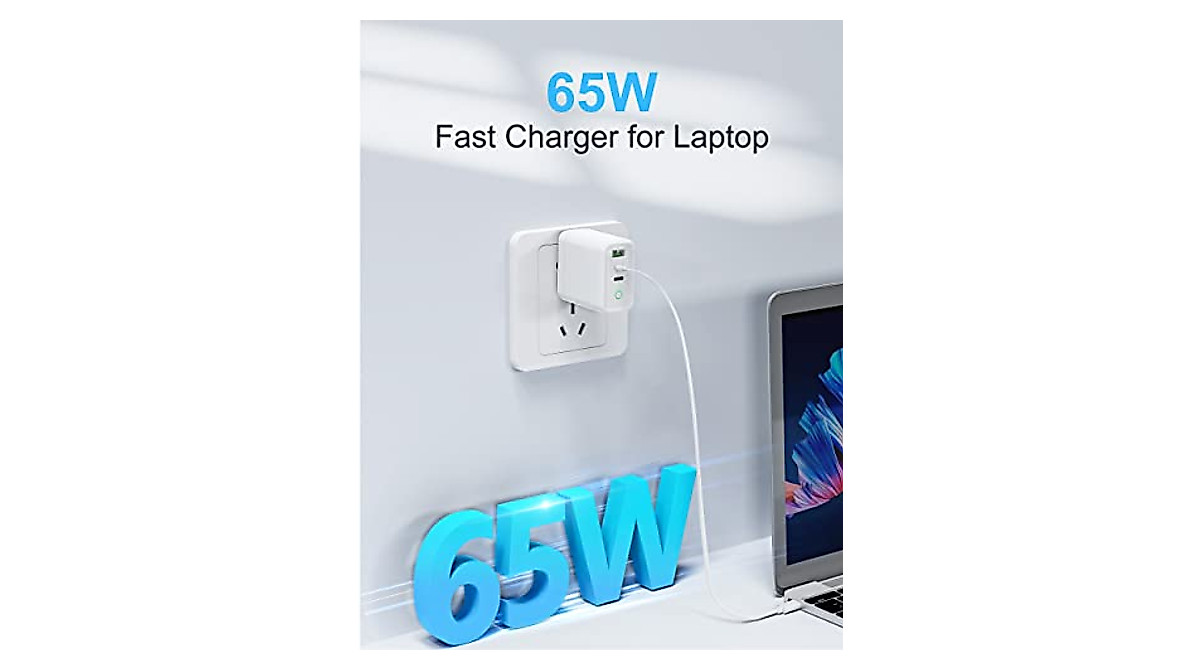 Hurple 65W 3-Port GaN USB C Wall Charger - Fast & Portable