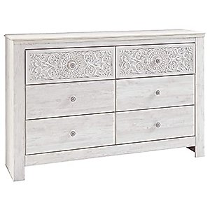 Signature Design by Ashley Paxberry Boho 6 Drawer Dresser, Whitewash