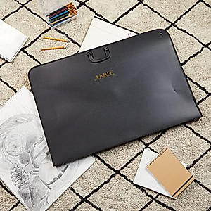 Large Artist Portfolio Case with Adjustable Shoulder Strap (Black, 35 x 24 x 1.5 Inches)