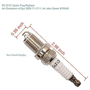 RC12YC Spark Plug for RC12YC Compatible with Briggs & Stratton 491055 491055S 491055T 72347GS 72347 805015 M78543 for Kohler 12 132 02, 12 132 02-S, 25 132 12-S (Pack of 10)