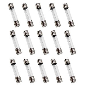 HSTECH 15 Pack F2AL(2A) 250V Fast-Blow Fuse 0.23 x 1.18 inch / 6 x 30 mm Glass Fuses Widely Used for Electric Equipment, Home Appliance, and so on