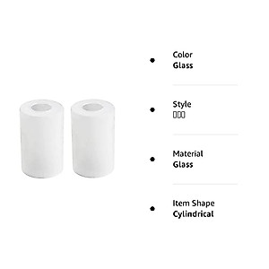 Frosted Light Shade Glass Lamp Shade Pendant Light Shade Replacement Light Fixture Cylinder Shade Diameter 3.5" Height 5.5" Fitter 1.65" (2 Packs)