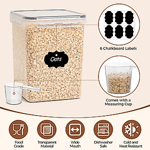 ComSaf Flour Sugar Storage Containers Set of 3 (5.2L/166oz) (2.5L/78oz*2), Large Airtight Food Storage Containers with Lids, Plastic Canisters Sets for Kitchen, Pantry Organizers for Rice and Baking