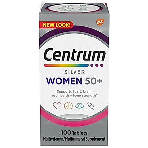 Centrum Silver Women's Multivitamin for Women 50 Plus, Multivitamin/Multimineral Supplement with Vitamin D3, B Vitamins, Non-GMO Ingredients, Supports Memory and Cognition in Older Adults - 100 Ct