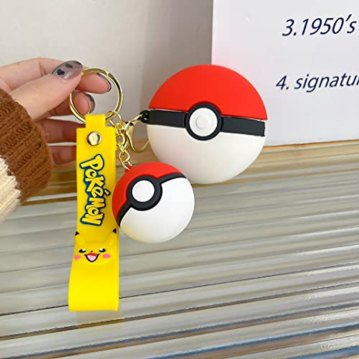 Cute Airpod Pro 2 Case, Funny 3D Cartoon Key Chain Case, Soft PVC Full Protection Shockproof Charging Case Cover Compatible with for 2019 Airpod Pro, 2022 Airpod Pro 2. (Pro 2 Pendant Ball)