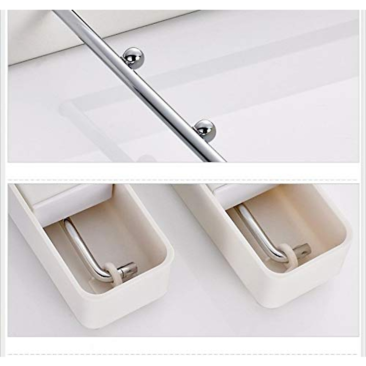 Embome Retractable Clothes Rack- Wall Mounted Clothes Rack for Laundry Room Closet Storage Organization- Clothes Drying Rack Wall Mount- Wall Mounted Drying Rack, Easy Installation, 1 Rack (White)