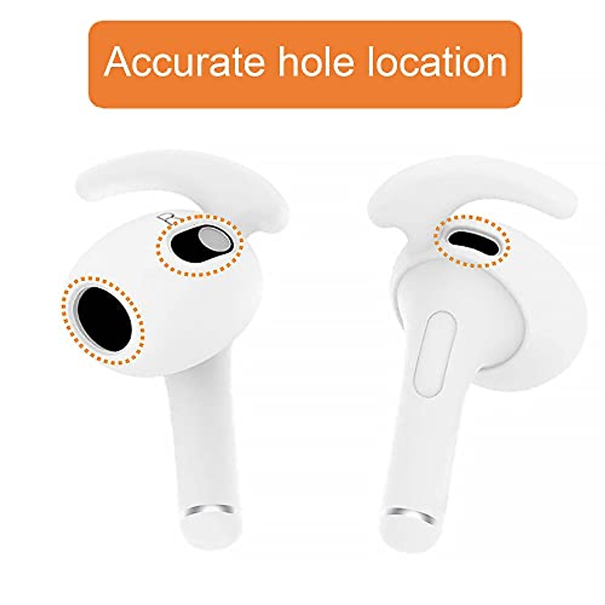 Ear Hooks Ear Covers Compatible with AirPods 3, SUOFEIK Anti-Drop Ear Covers AirPods 3 Accessories for Running, Cycling and Other Indoor-Outdoor Activities (3W+1B)