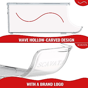 SCAVATA 2 Pack Stackable Refrigerator Organizer, Soda Can Dispenser Pop Cans Container Beverage Holder with Lid for Fridge, Freezer, Kitchen, Clear Plastic Storage Bins-Holds 10 Cans Each (Clear)