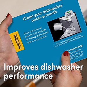 Lemi Shine Natural Dishwasher Cleaner Powered By Citric Acid | 100% Guaranteed Hard Water Cleaning Powder | Eco-Friendly Dishwasher Cleaner and Deodorizer With Fresh Lemon Scent (8 Count)