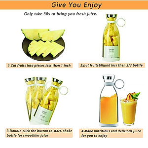 Generic 350ml Wireless Charging Rechargeable Mini Portable Fresh Juice Blender, White, Can blend fruit +/- 14 Times with a single charge