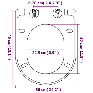 VRAXO Soft-close Toilet Seat with Quick-release Design White Square,Toilet & Bidet Seats-4.14lbs