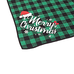 ADOGGYGO 2 Pack Christmas Dog Bandana, Classic Plaid Dog Christmas Bandana Xmas Dog Scarf Bibs Kerchief Dog Puppy Christma Outfit Bandana for Small Medium Large Dogs Pets (Green & Red & Black)