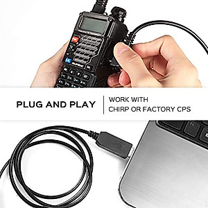 Radioddity PC001 FTDI USB Programming Cable, Plug and Play, Compatible with Windows 7/8/10/11, Most Analog Two Way Radios with 2-Pin K Plug