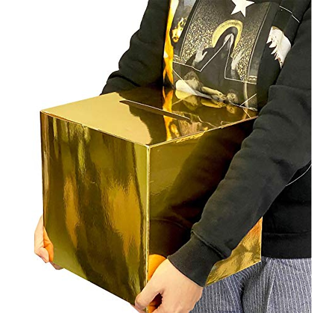 JC HUMMINGBIRD Shining Gold Large Envelope Party Gift Card Money Box Wishing Well 10"x10"