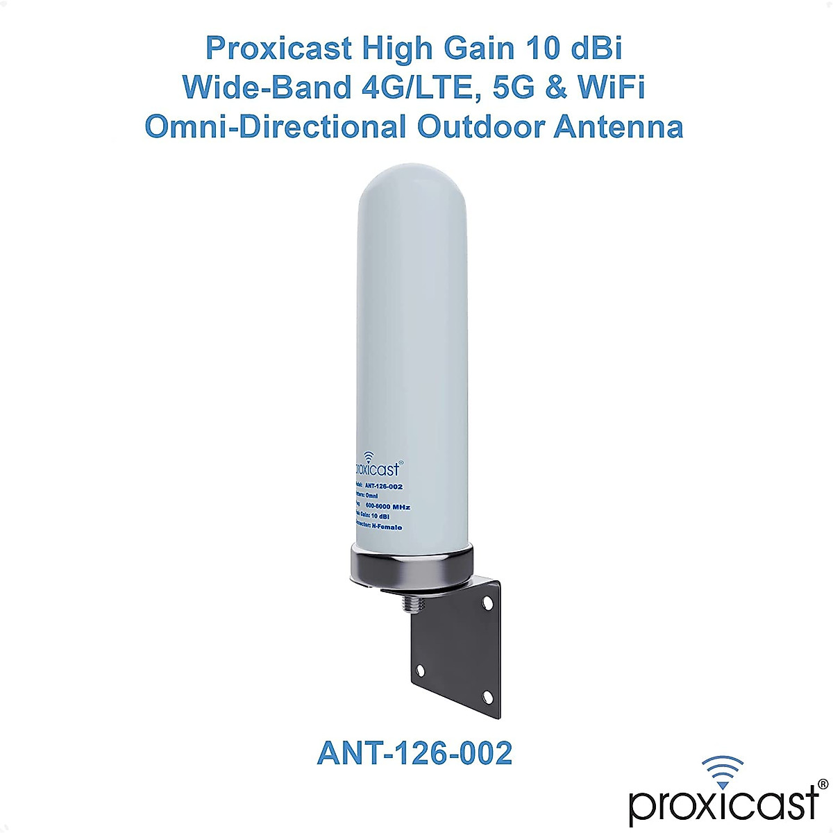 Proxicast 10 dBi 4G/5G/WiFI Omni Antenna + 50 ft Pro-Grade Coax Cable + Free Tape Bundle (ANT-126-002-BDL-50)